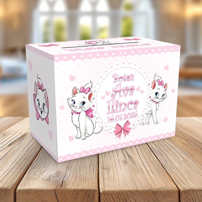 Cutie cu pisica Marie pentru plicurile de bani, 33x23x23cm, carton ...