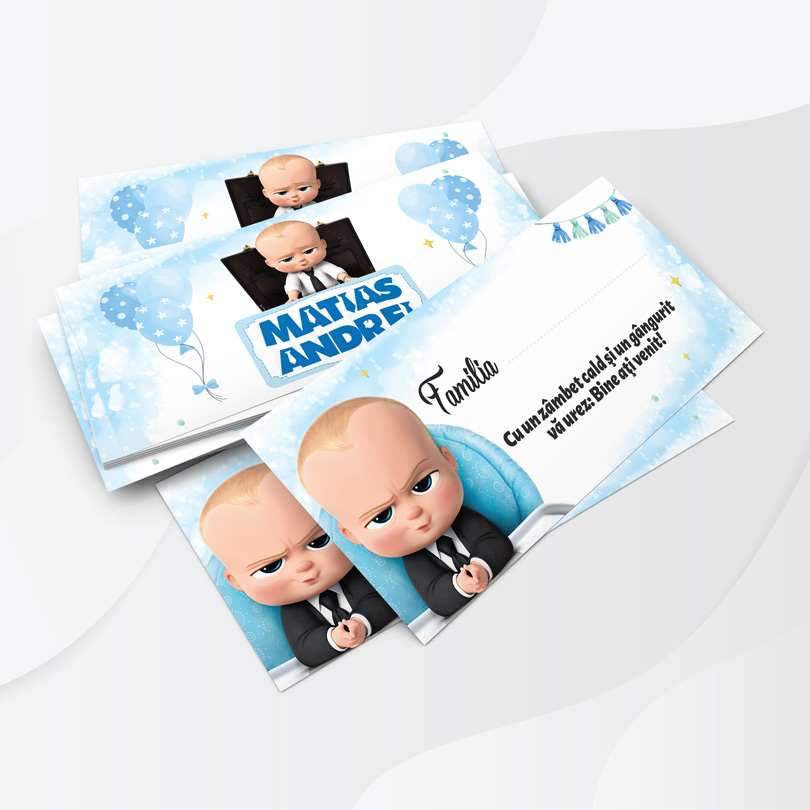 Plicuri de bani Boss Baby pentru darul de botez, 20x9cm, carton lucios ...