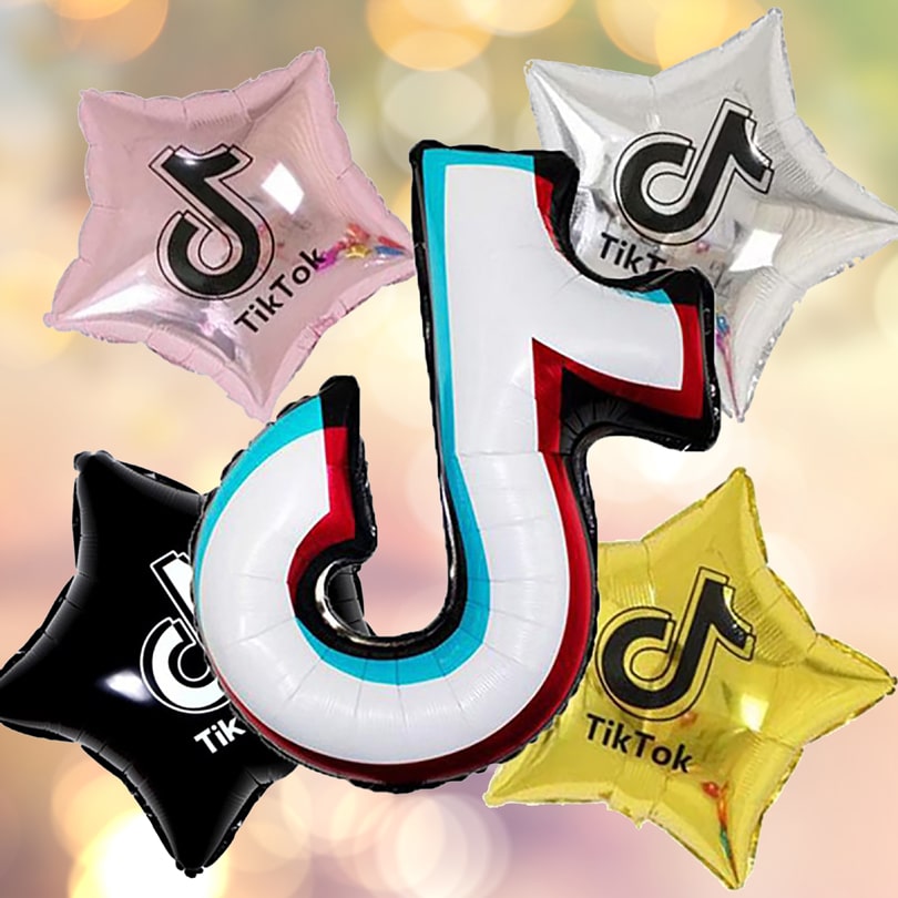 Baloane Tik Tok, set de 5 piese, diverse culori, 60cm, folie aluminiu ⋆ ...