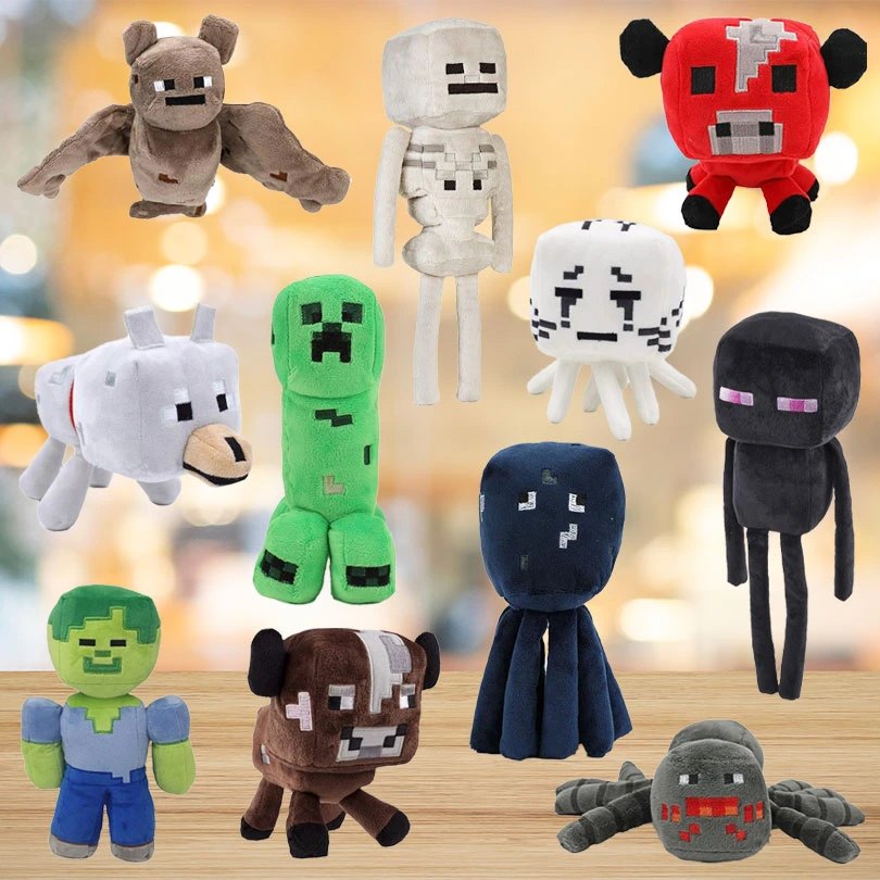 Set cadou de 11 pluşuri Minecraft, cu săculeţ personalizat cu nume ...